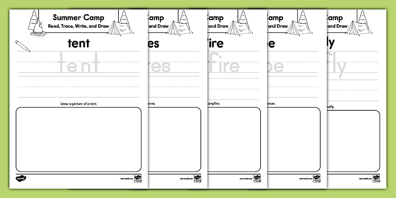 Summer Camp Sentence Activity Sheets | Twinkl USA - Twinkl