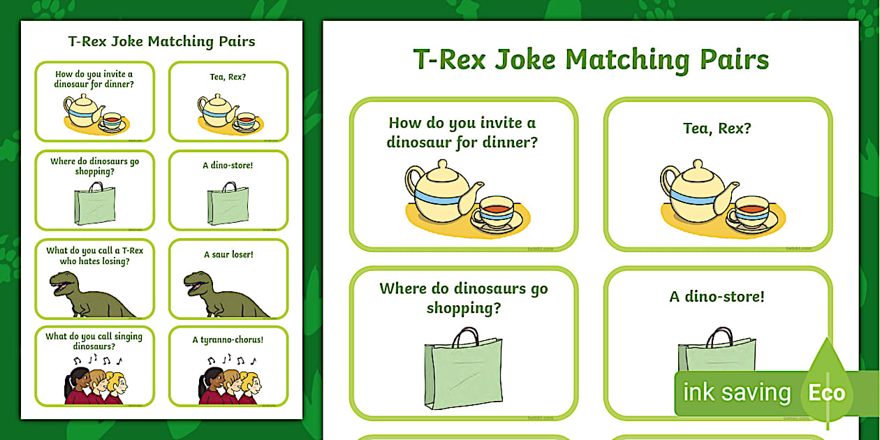 T-Rex Joke Matching Pairs (teacher made) - Twinkl