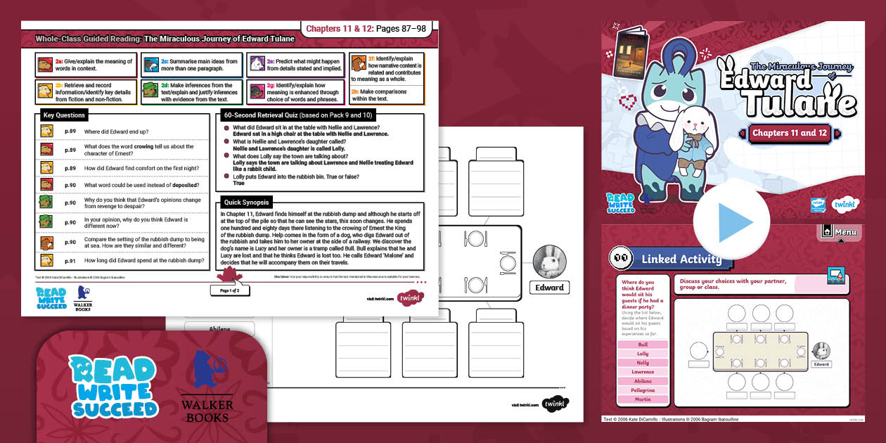 FREE! - The Miraculous Journey of Edward Tulane Whole-Class Guided Reading