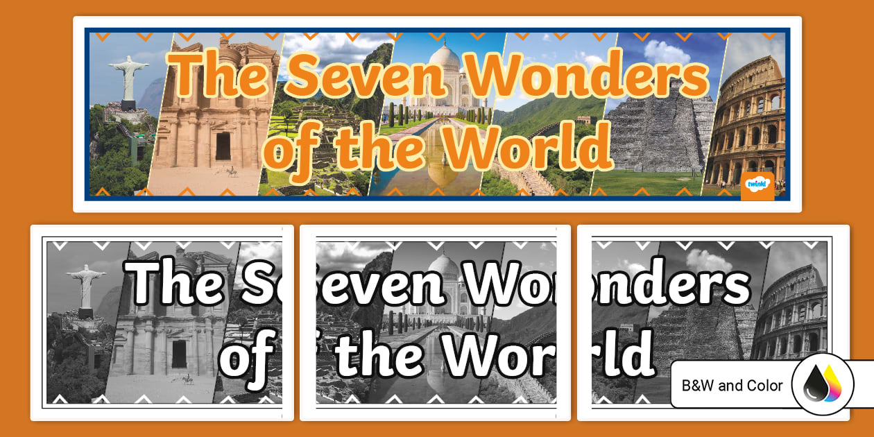 The Seven Wonders of the World Banner (Teacher-Made)