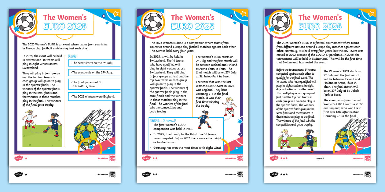 How can I teach children about the Women's Euro football tournament?