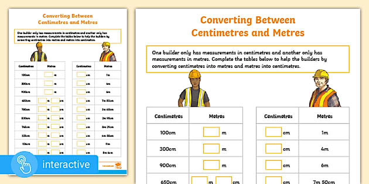 👉 White Rose Supporting: Converting cm to m Worksheet Year 3