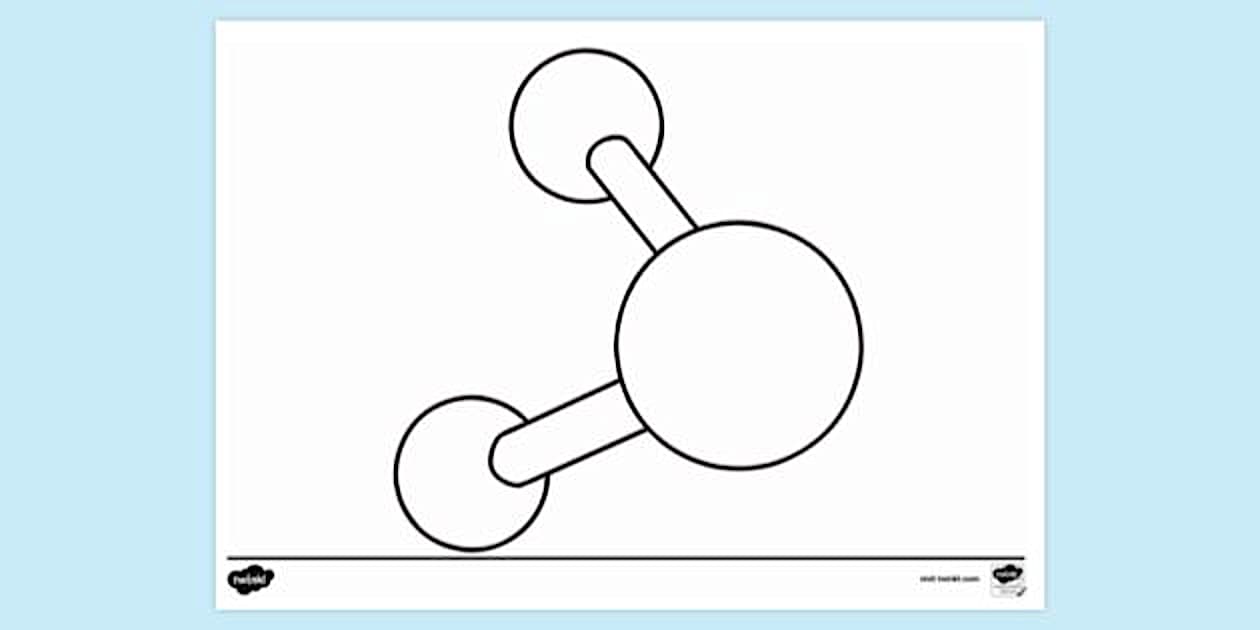 Water Molecule Colouring Sheet | Colouring Sheets - Twinkl