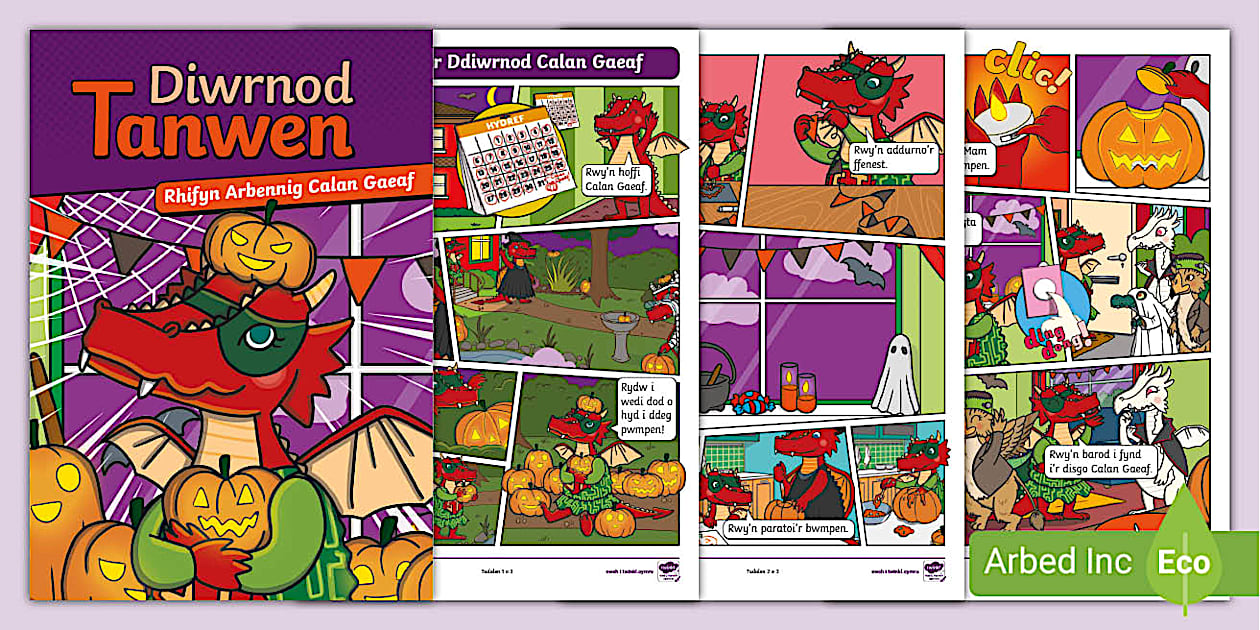 Comic Tanwen ar Ddiwrnod Calan Gaeaf (Teacher-Made) - Twinkl