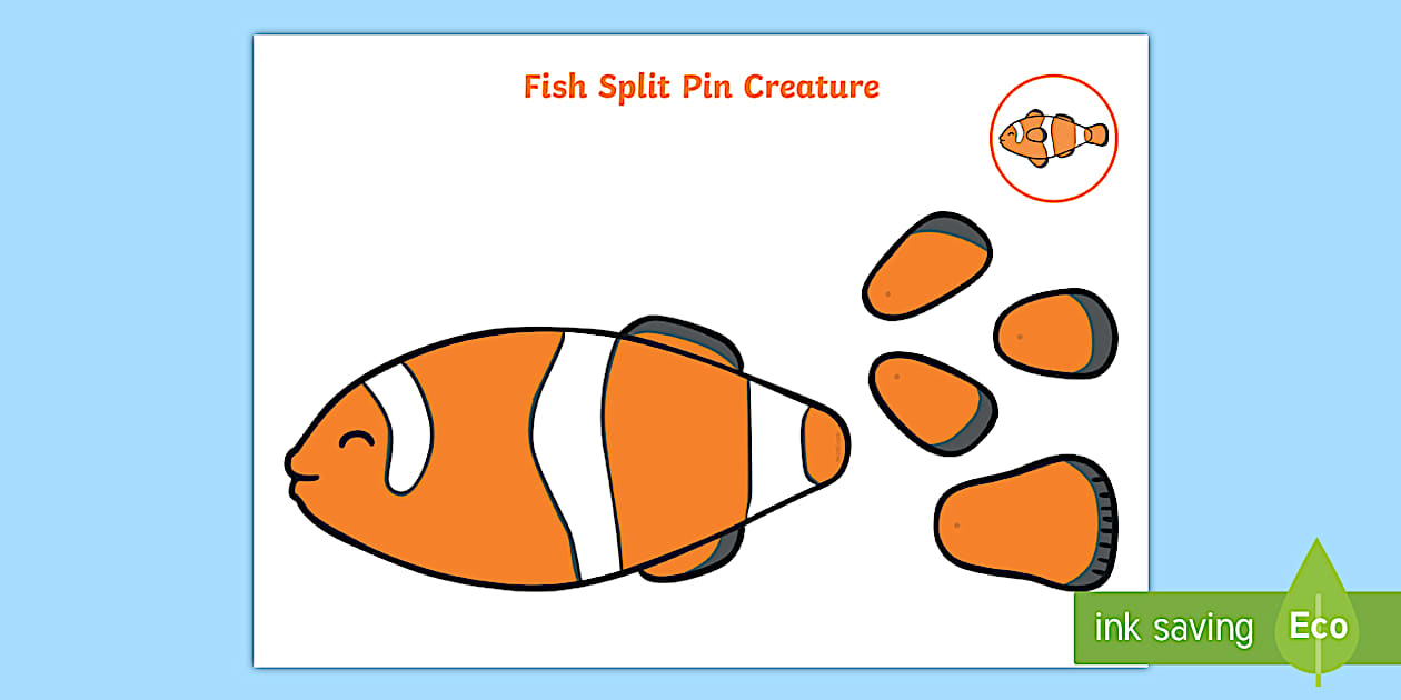 Fish Split Pin Creature (teacher made) - Twinkl