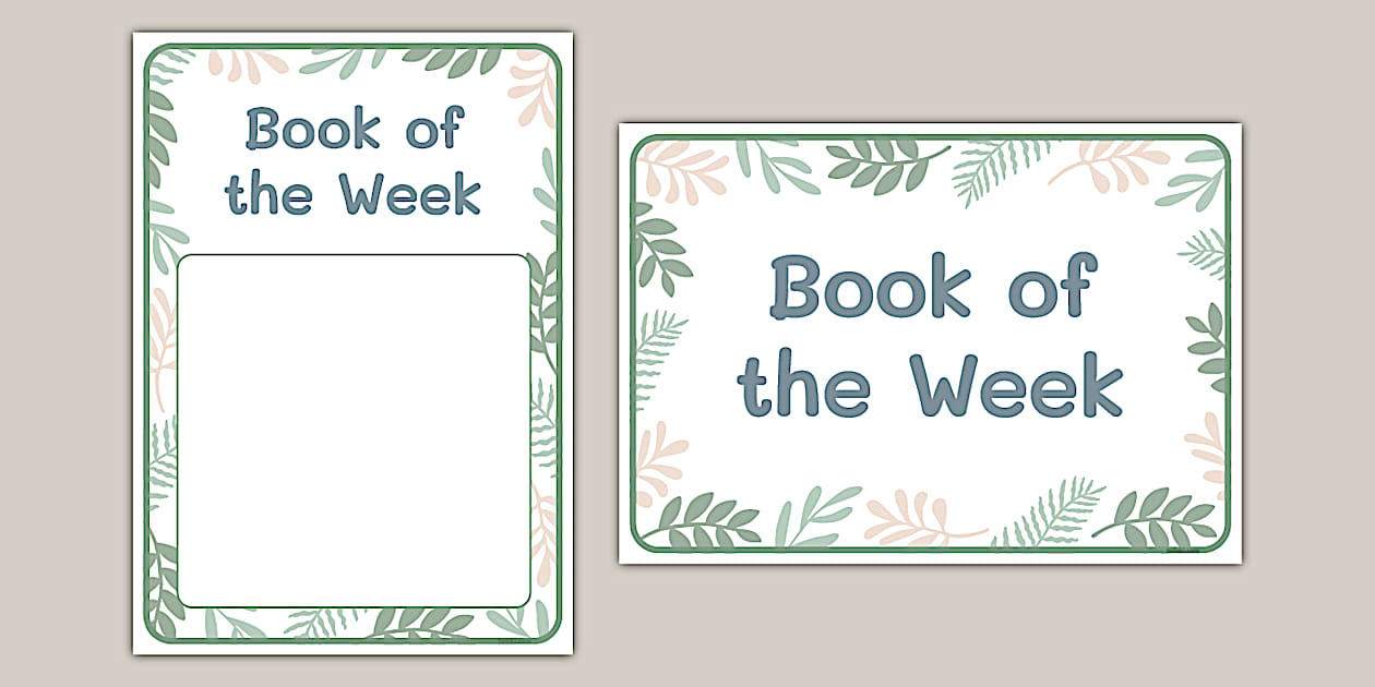 Editable Botanical-Themed Book of the Week Display Poster