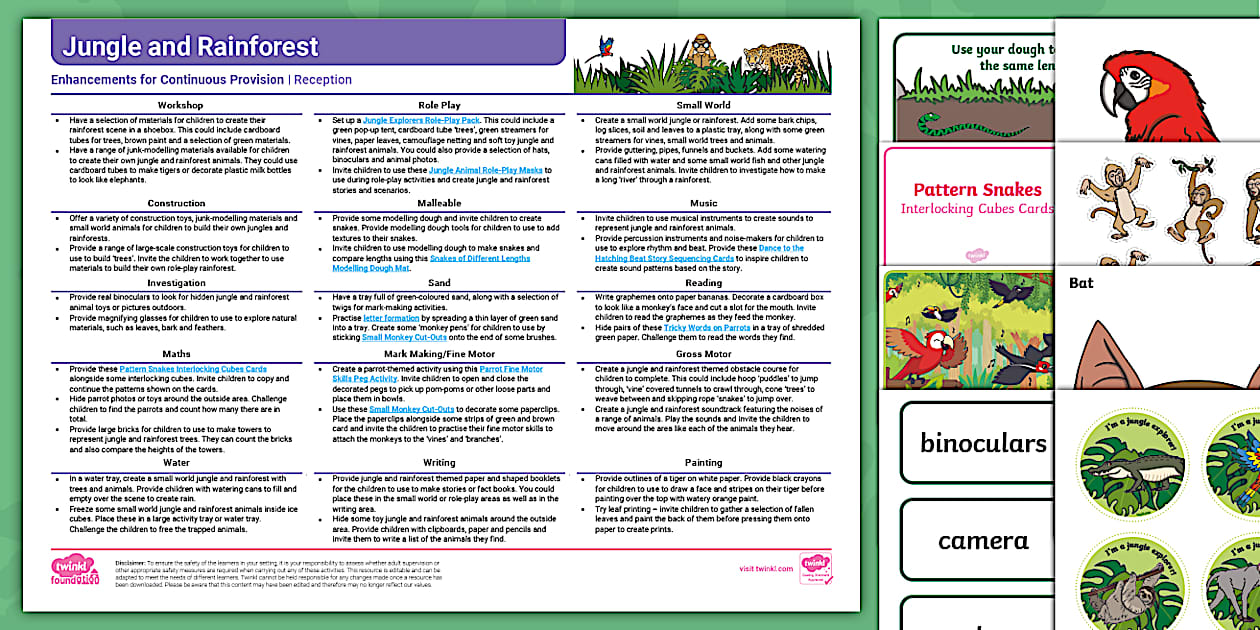 EYFS Jungle Continuous Provision Planning Pack - Reception