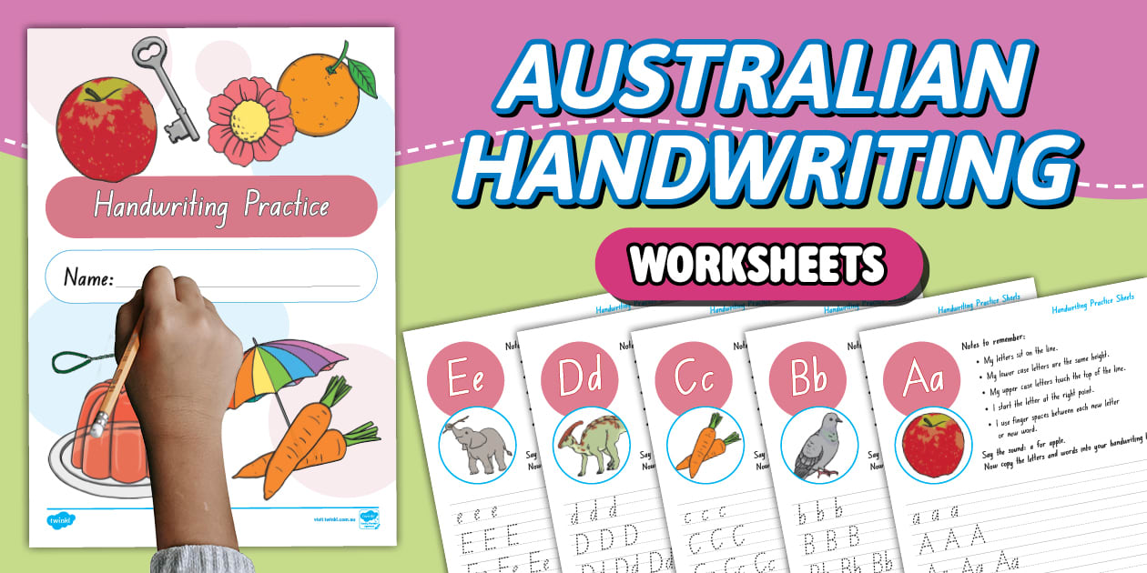 Australian Handwriting Practice Sheets F-2 - Twinkl
