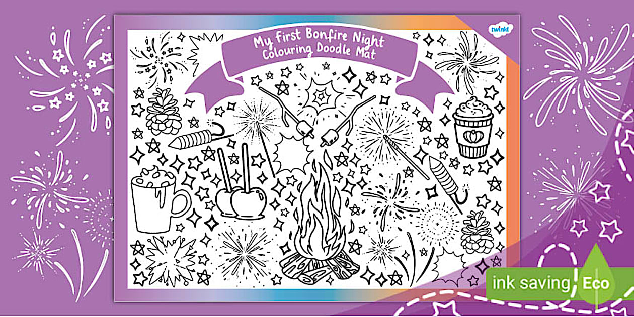 My First Bonfire Night Doodle Mat (teacher made) - Twinkl