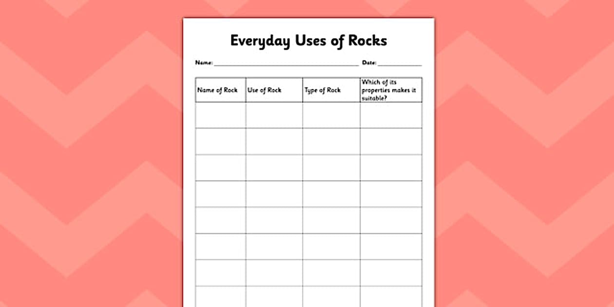 Everyday Uses of Rocks Worksheet KS2 | Twinkl (teacher made)