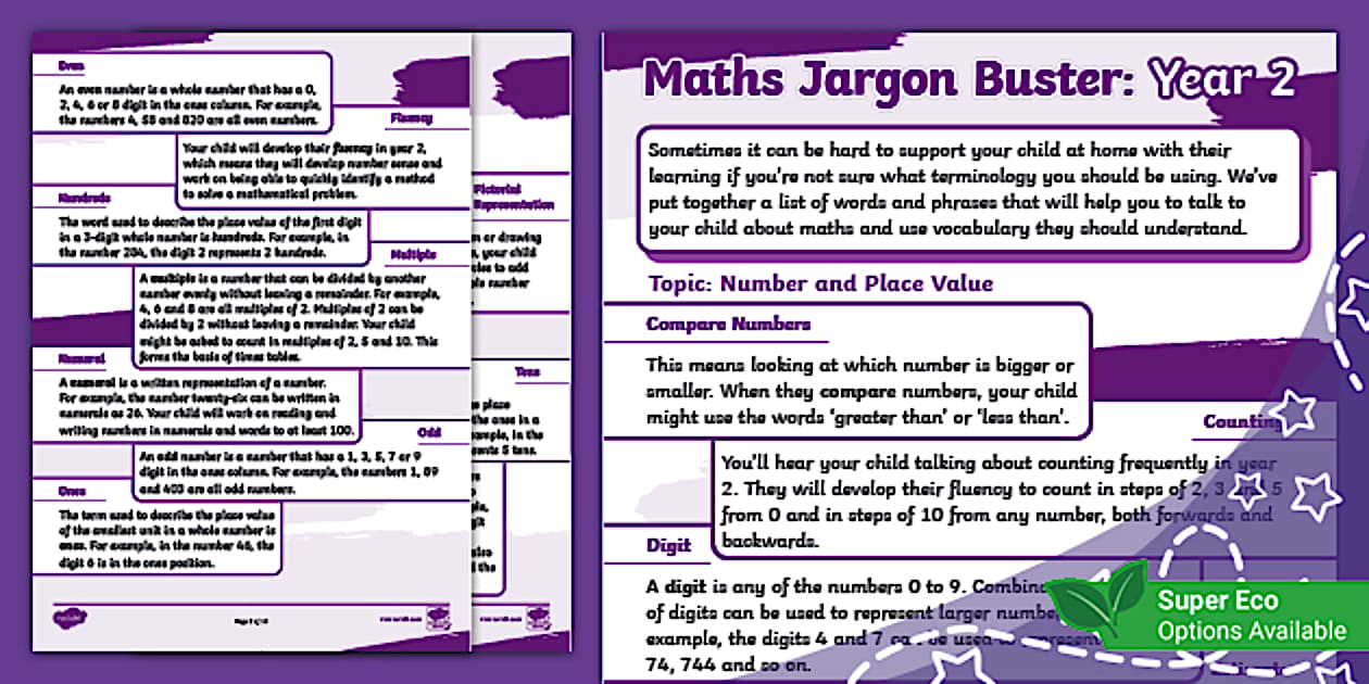 Year 2 Maths Jargon Buster (teacher made) - Twinkl