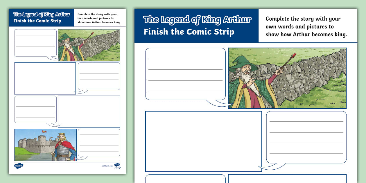 Finish the Legend of King Arthur Comic Strip - Twinkl