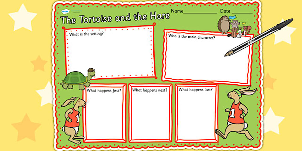 The Tortoise and The Hare Book Review Writing Frame - Twinkl