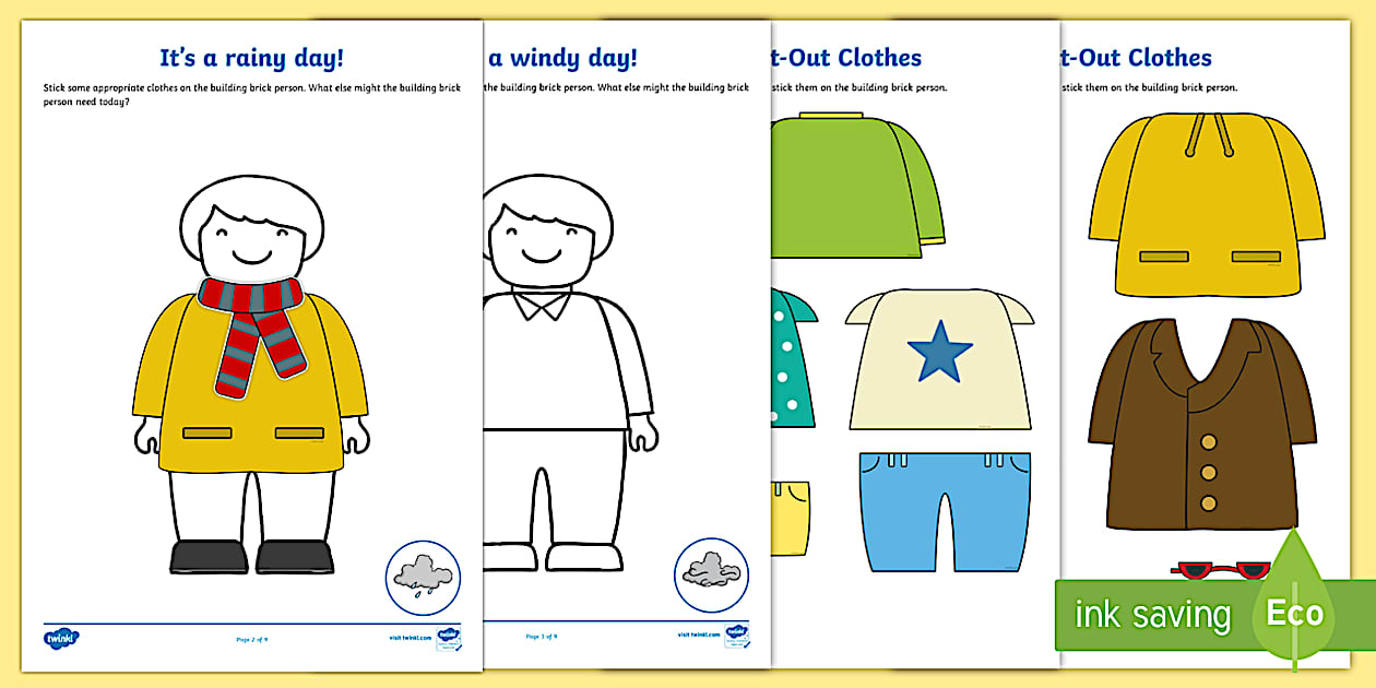 Editable Weather Dress-Up Game & Cut-Out Activity