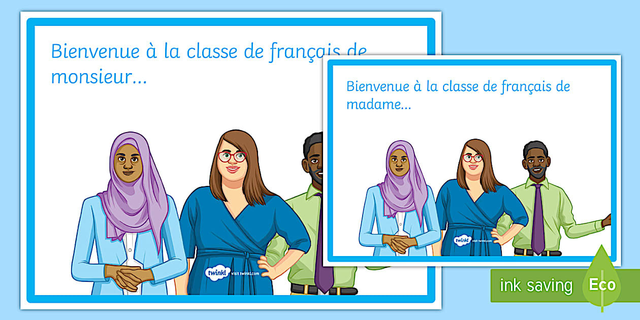Welcome to the Classroom Editable A4 Display Posters French