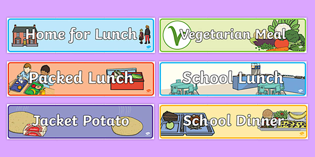 👉 Lunch / Dinner Time Self-Registration Banners - Twinkl