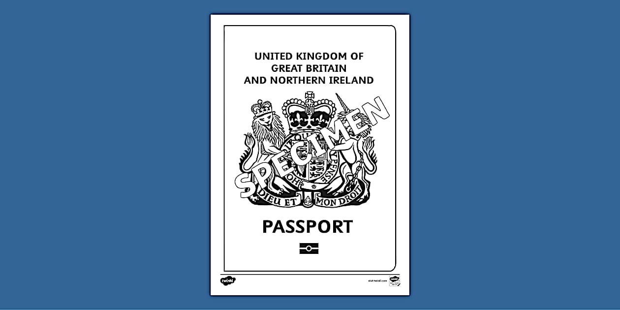 UK Passport Colouring Sheet | Colouring Sheets - Twinkl