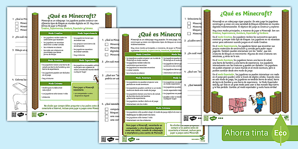 Minecraft - Comprensión Lectora Diferenciada