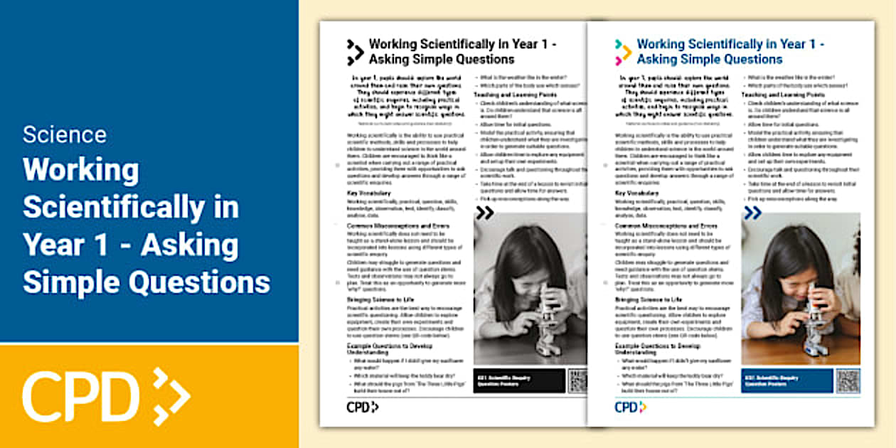 Working Scientifically in Year 1 - Asking Simple Questions and ...