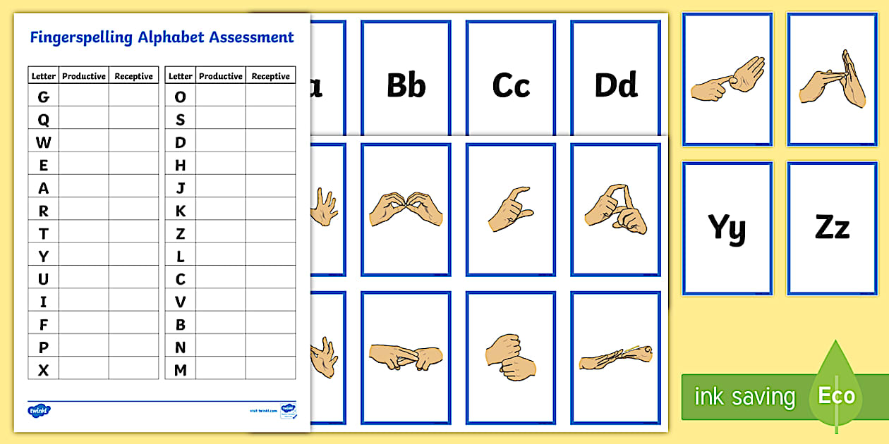 Fingerspelling Alphabet Assessment Pack - Twinkl