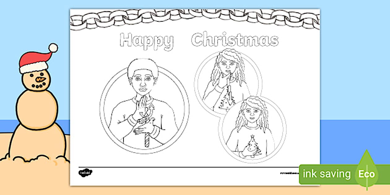 Auslan Christmas Colouring Activity - Teaching Resources