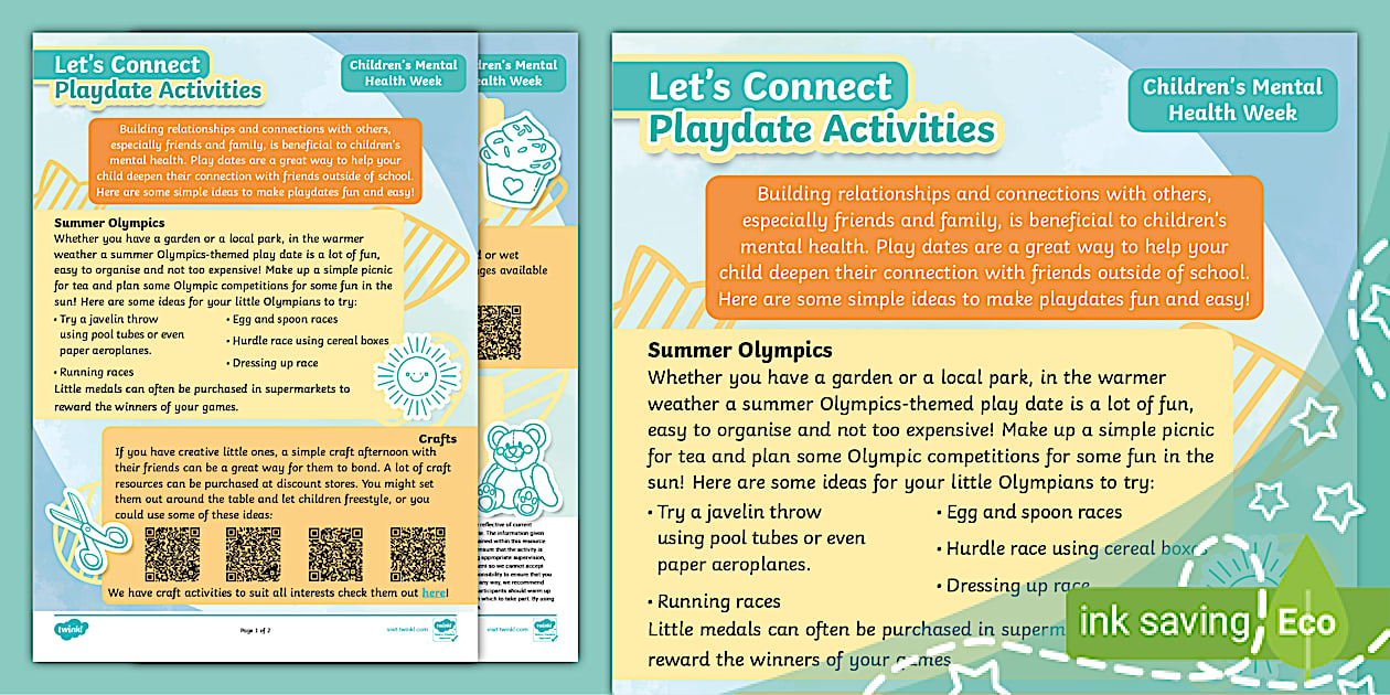 Playdate Activities: Let's Connect (teacher made) - Twinkl