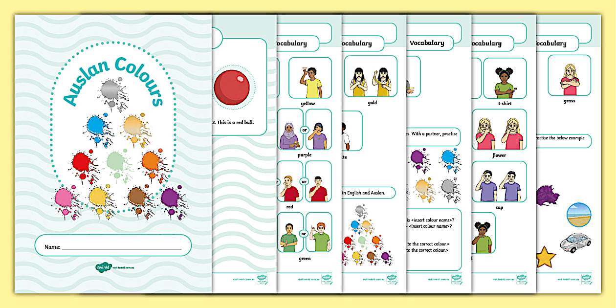 Auslan Booklet - Colour (Teacher-Made) - Twinkl