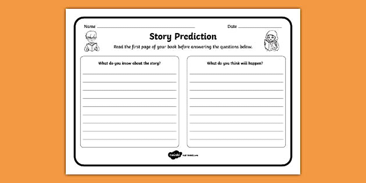 Editable Story Prediction Reading Comprehension Worksheet