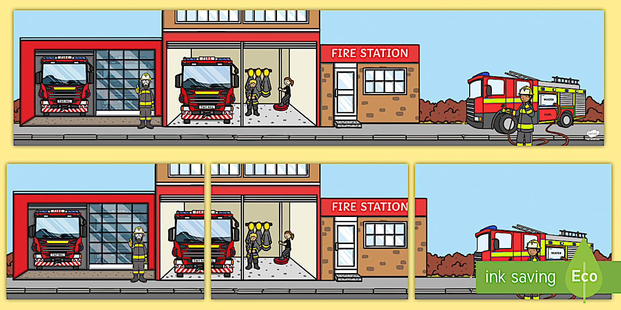 Fire Station Small World Background - Fire Station Small World Background