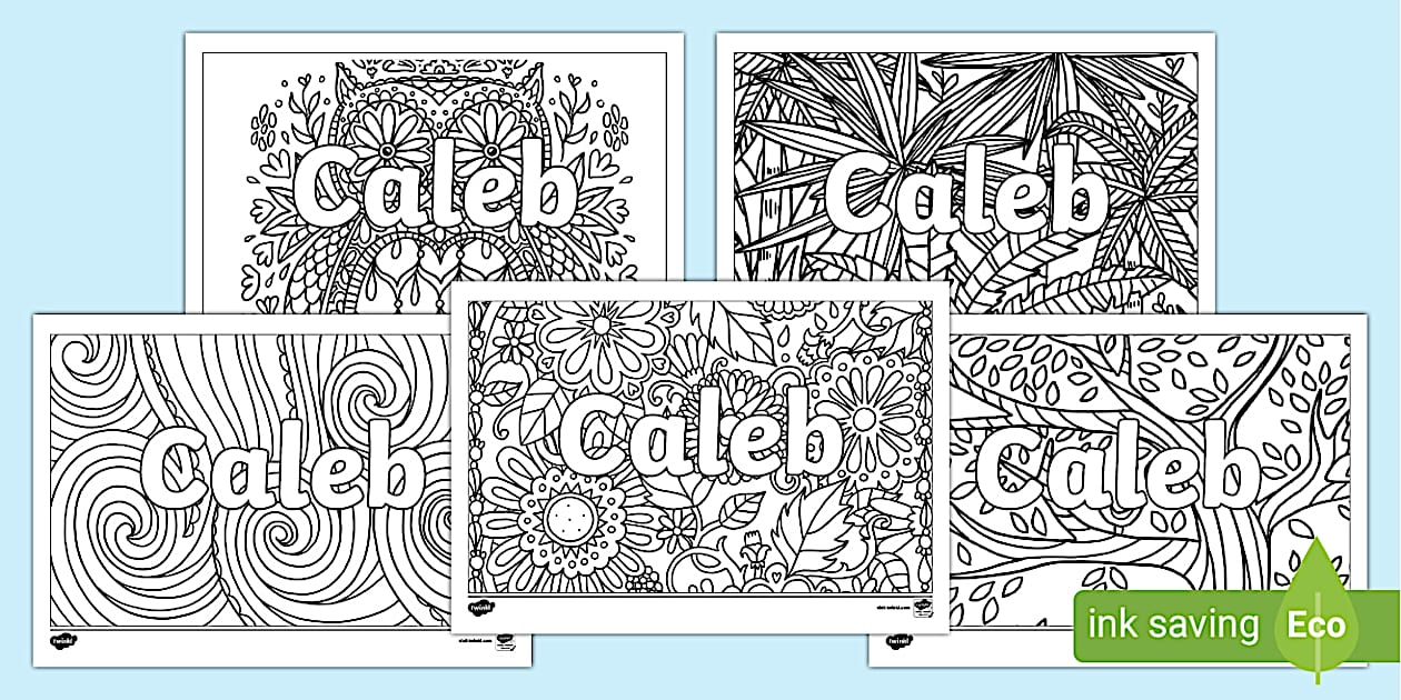 Caleb Mindfulness Name Colouring Activity (teacher made)