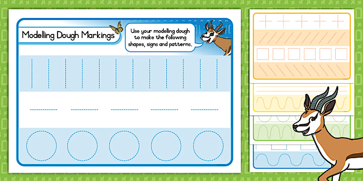 Grade R: Modelling Dough Pre-Writing Mats - Twinkl