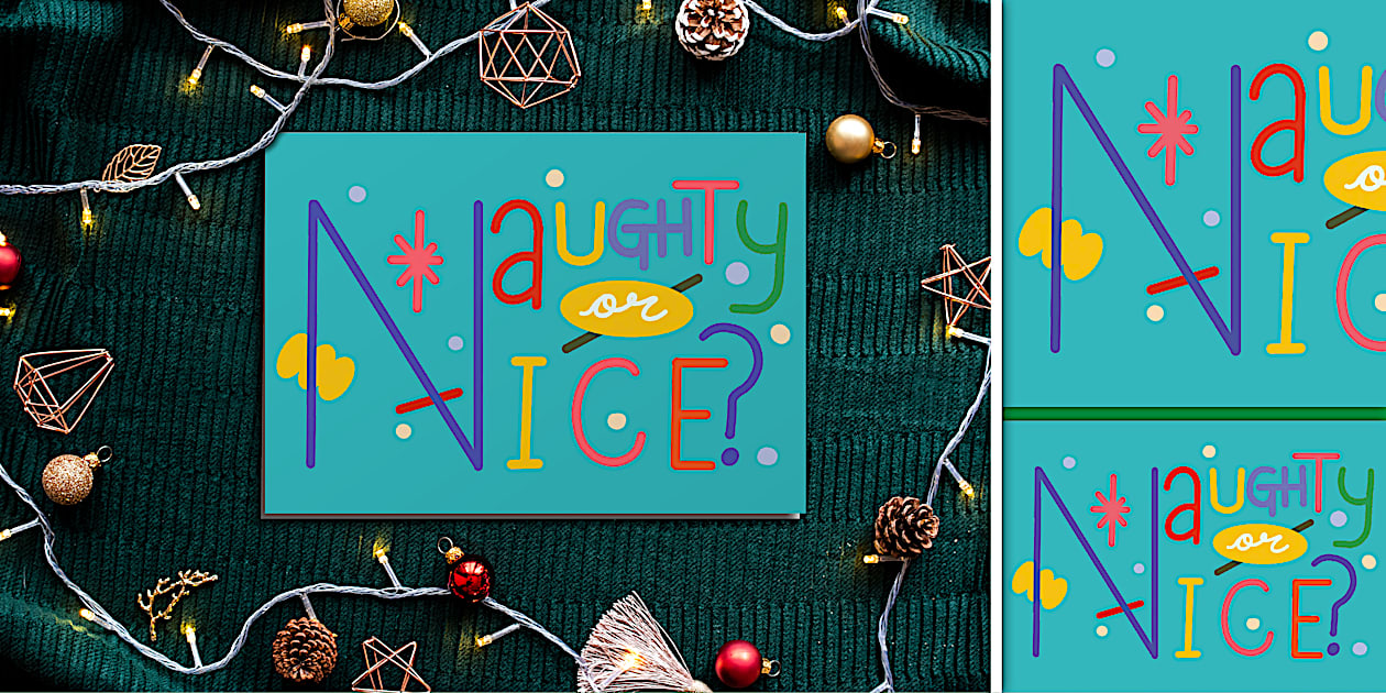 Naughty or Nice Christmas Card | Twinkl Party (teacher made)