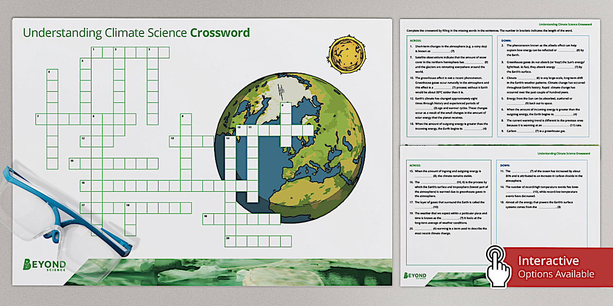 Understanding Climate Science Differentiated Crossword