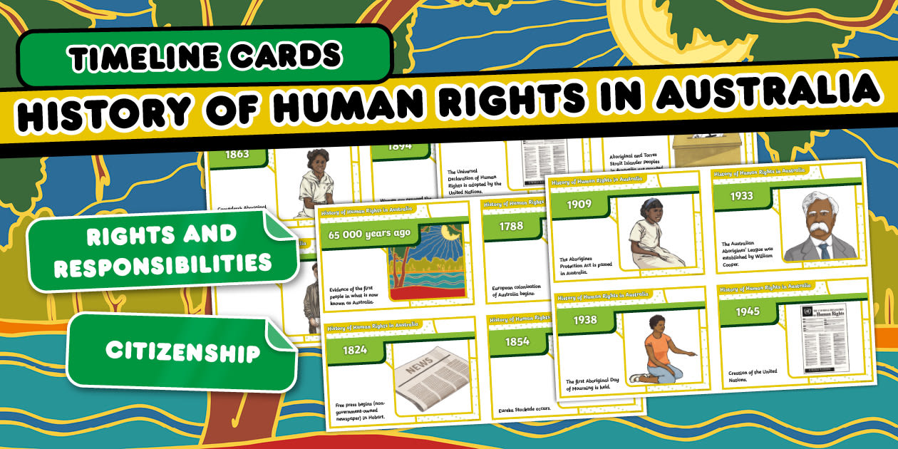 History of Human Rights in Australia Timeline Cards