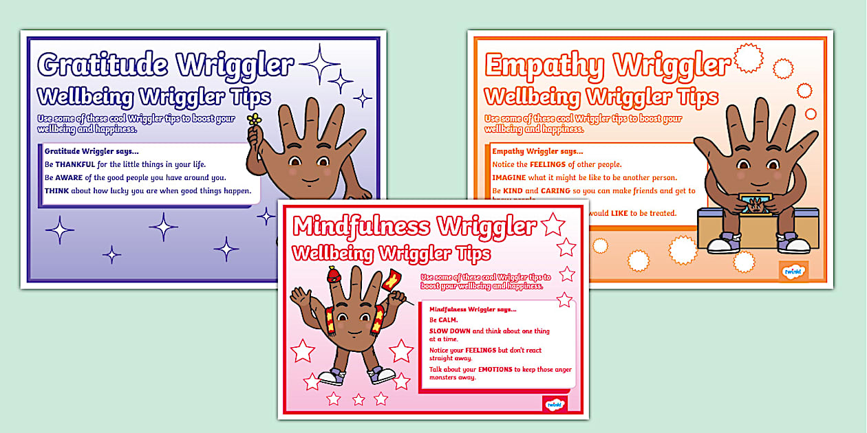 Wellbeing Wrigglers Poster Set (teacher made) - Twinkl