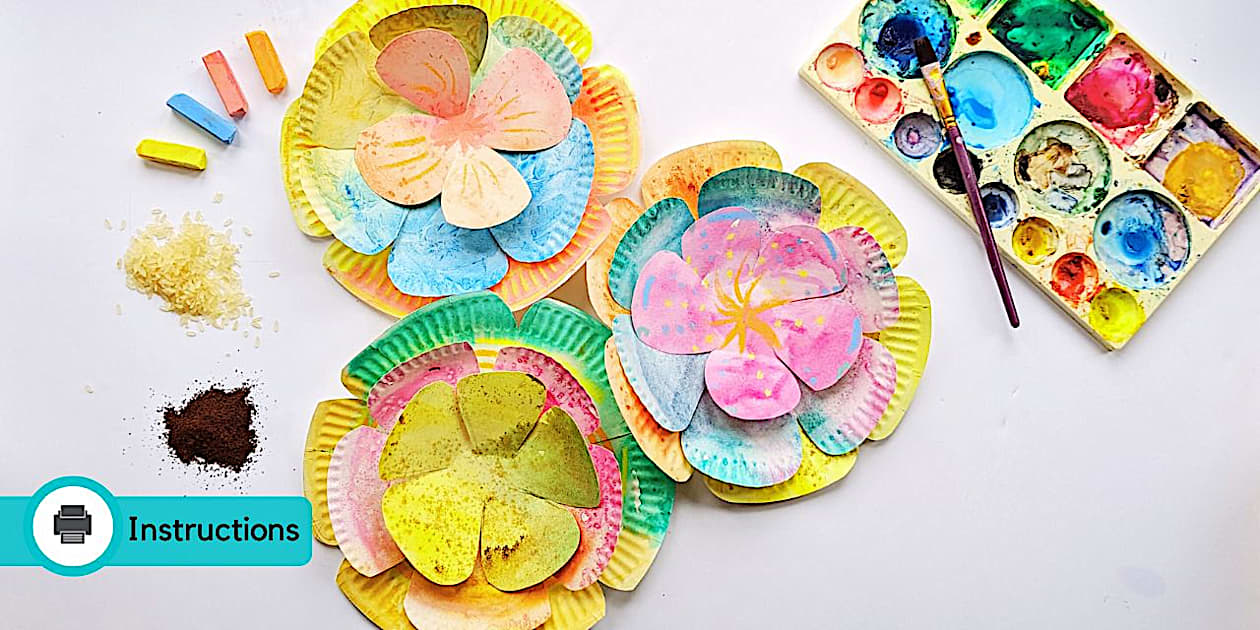 3D Watercolour Paper Plate Flowers | Summer Crafts - Twinkl