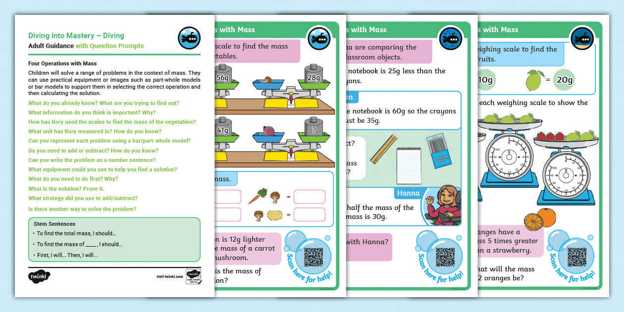 👉 Year 2 Diving into Mastery: Step 4 Four Operations with Mass