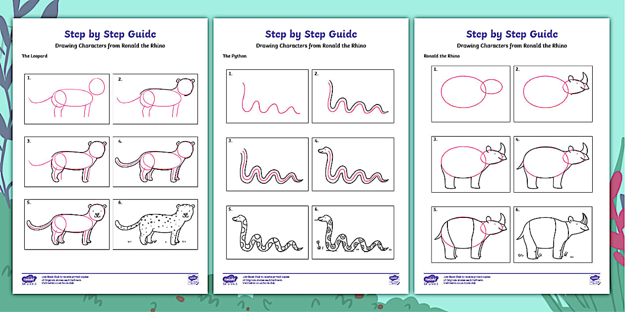 Easy How to Draw Jungle Animals For Kids | Art Resources