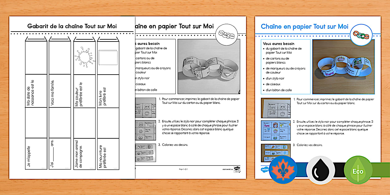 Facts About Me Paper Chain French (teacher made) - Twinkl