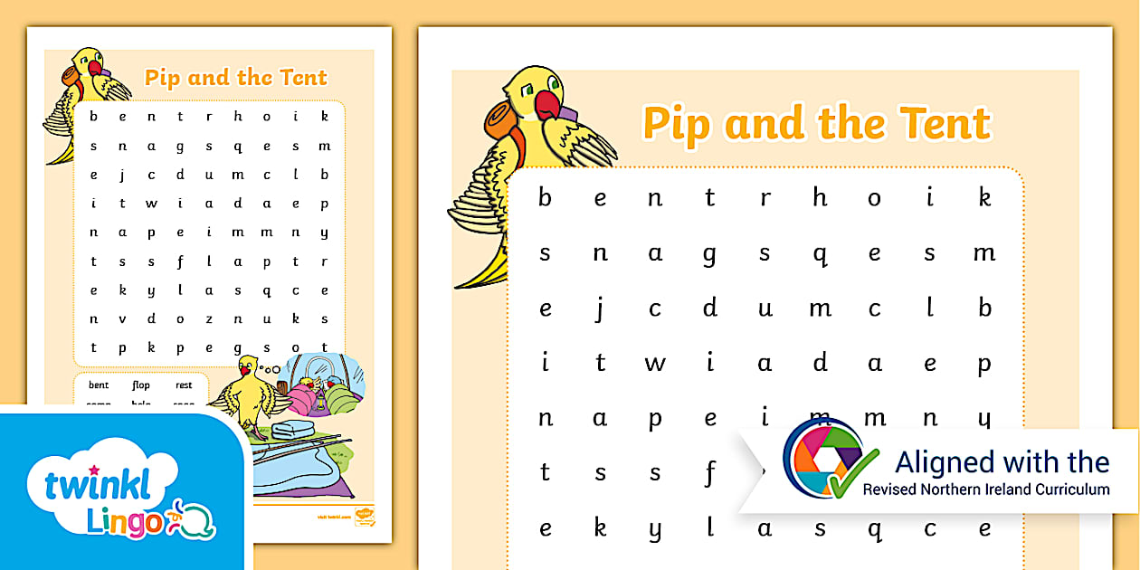 Pip and the Tent Word Search (Teacher-Made) - Twinkl