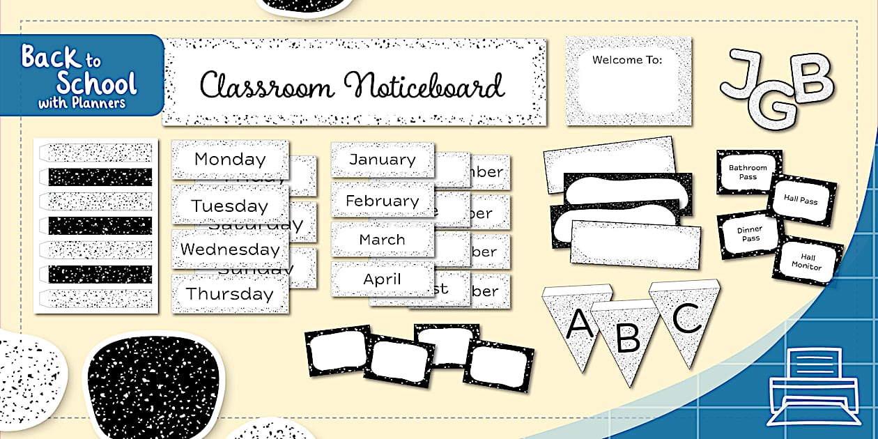 Classroom Display Pack | Back To School | Speckled Theme
