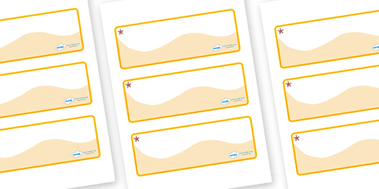Starfish Themed Editable Drawer-Peg-Name Labels (Colourful)