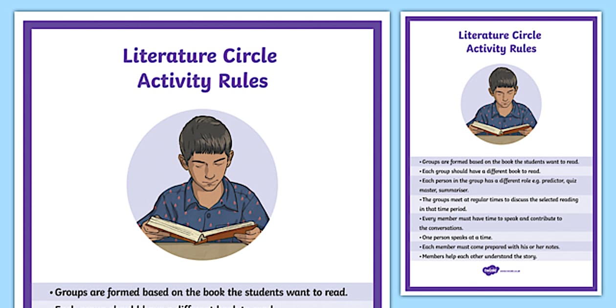 Literature Circle Rules A4 Display Poster - Twinkl