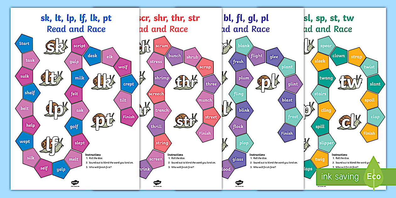 Editable Phase 4 Read and Race Bumper Game Activity Pack