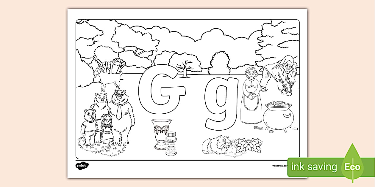 G Sound Loaded Colouring Sheet,colouring sheet,phonics