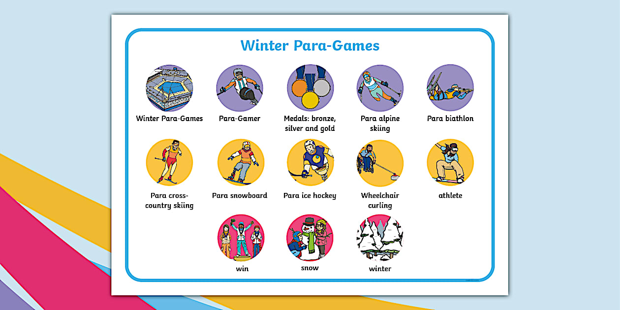 Winter Para-Games SEN Word Mat (teacher made) - Twinkl