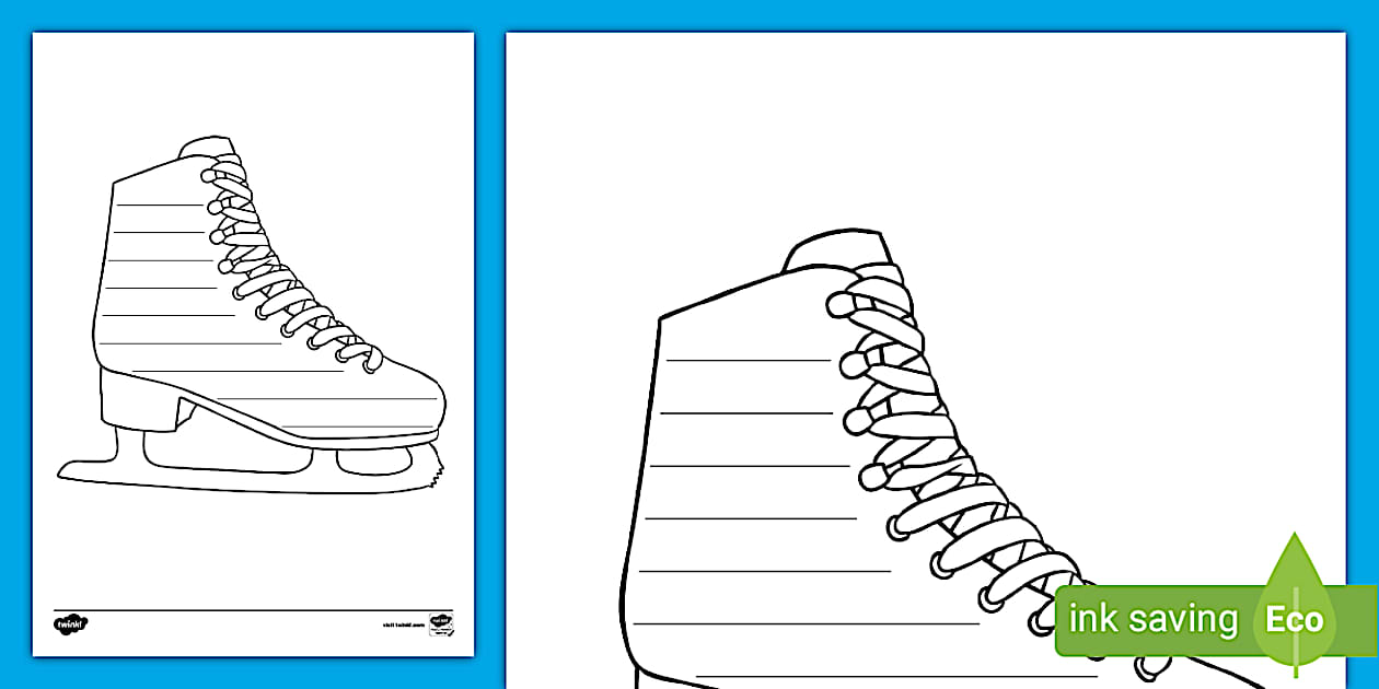 Ice Skate Writing Template (Teacher-Made) - Twinkl