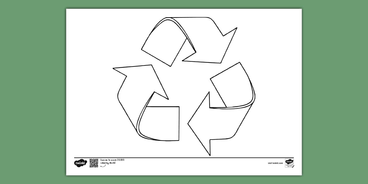 Recycle Symbol Colouring Page | Colouring Sheets - Twinkl