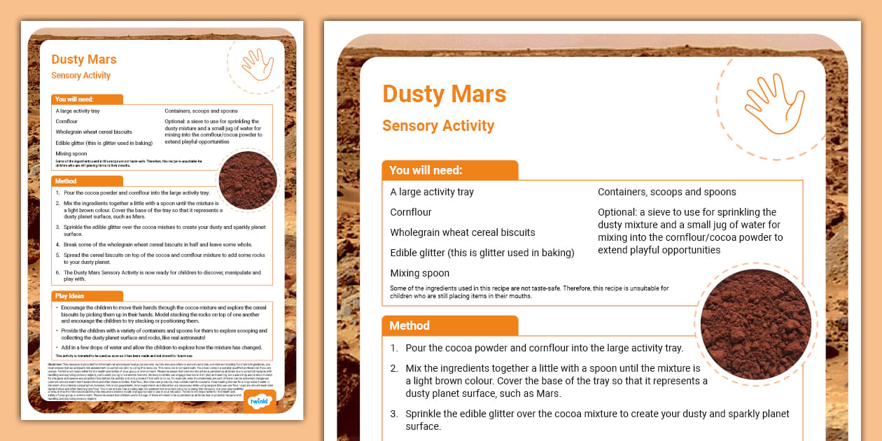 Dusty Mars Sensory Activity | Twinkl
