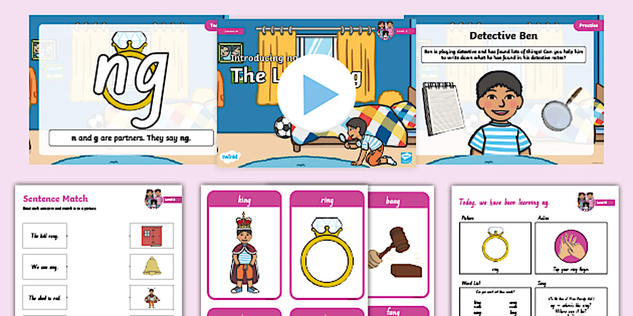 Twinkl Phonics Level 3 Week 3 Lesson 4 Pack: 'ng' diagraph